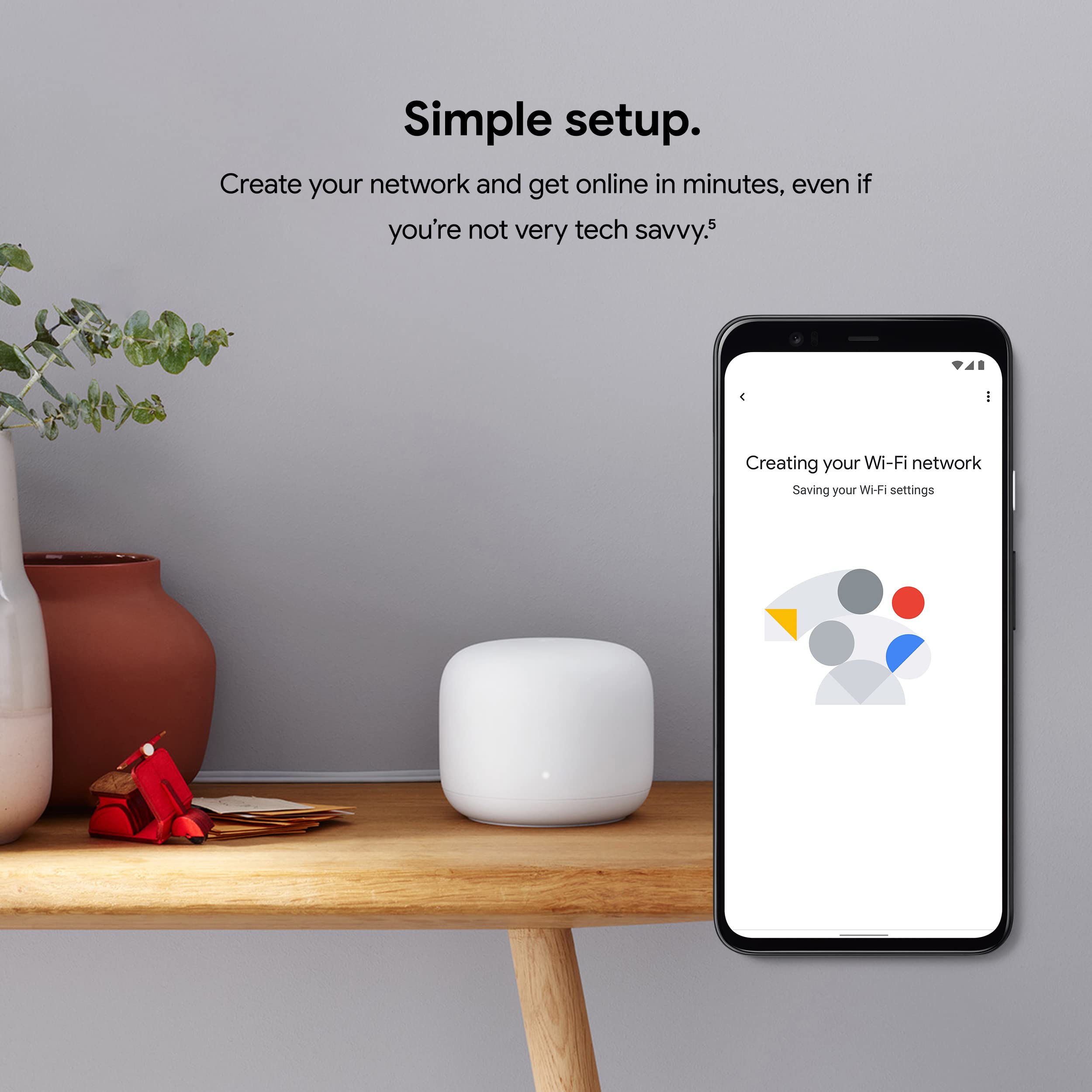 Nest WiFi Router and 2 Points - WiFi Extender with Smart Speaker - Works with Google WiFi (3 Pack) White