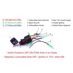 Boat Engine 87-17009A5 Ignition Key Switch for Mercury Marine Mercruiser Quicksilver Outboard Motors 3 Position Off-Run-Start