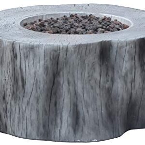 Elementi Manchester Outdoor Gas Firepit Table 42 Inches Natural Gas Fire Pit Patio Heater Concrete High Floor Clearance Firepits Outside Electronic Ignition Backyard Fireplace Cover Lava Rock Included