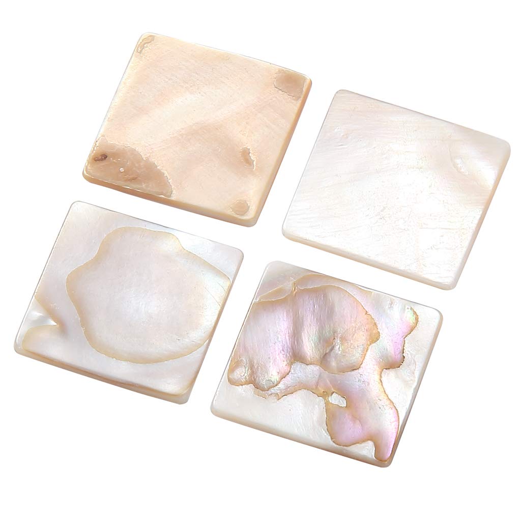 MDLUU 350Pcs Mother of Pearl Mosaic Tiles, Natural Shell Tiles, Square Mosaic Pieces for Home Decoration, Crafts, 0.8"(L) x 0.8"(W) x 0.078"(T)