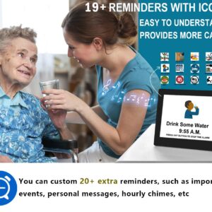 Véfaîî Digital Clock 2.0 with Date and Time for Elderly, 19 Alarms Custom Reminders, Dementia Clock for Seniors, Loud Alarms, Auto DST, Memory Function, Easy to Read (8" Large Black)