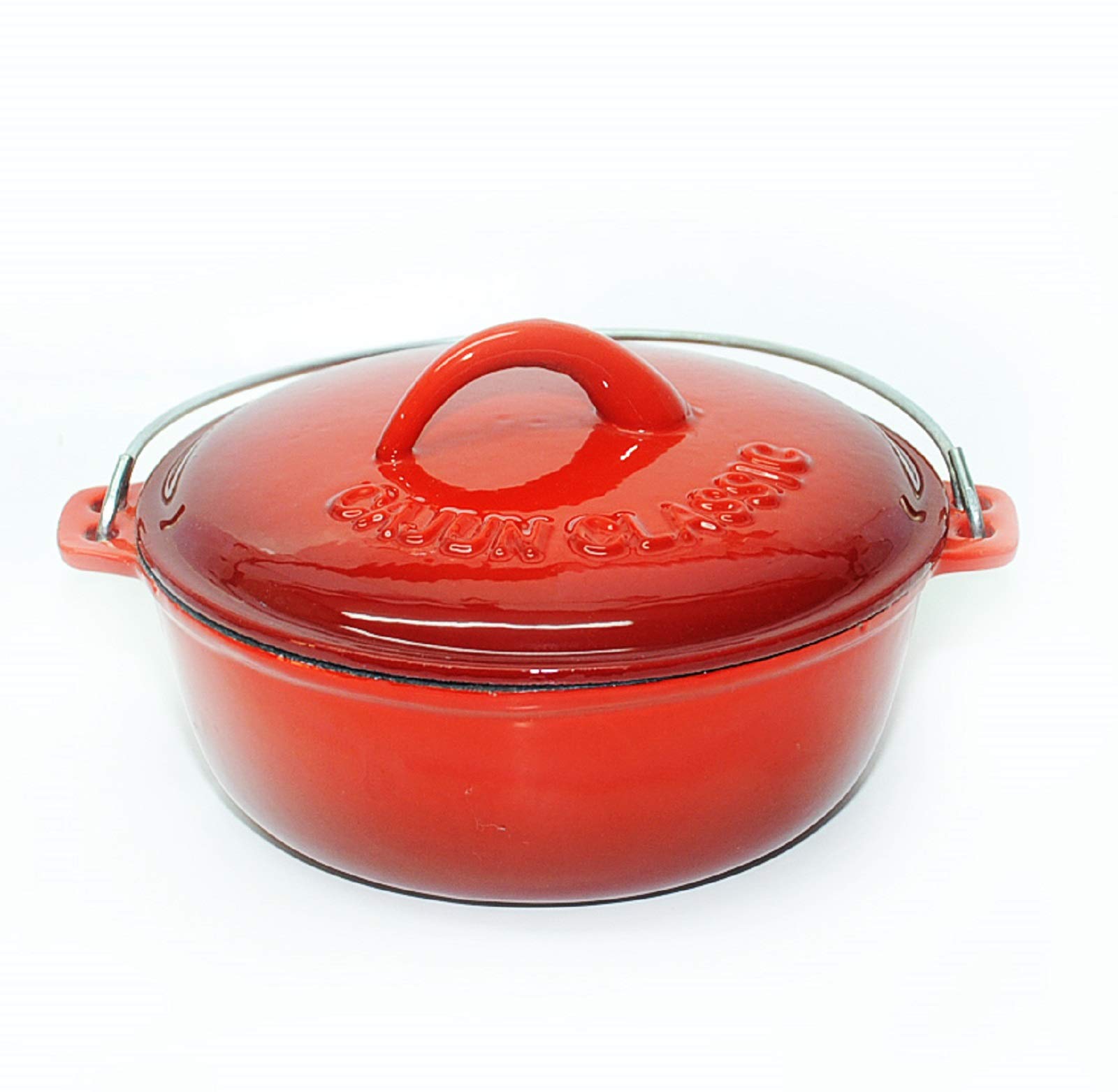 9 Qt. Red Enamel Coated Cast Iron Dutch Oven