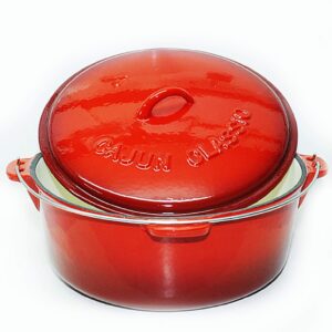 9 Qt. Red Enamel Coated Cast Iron Dutch Oven