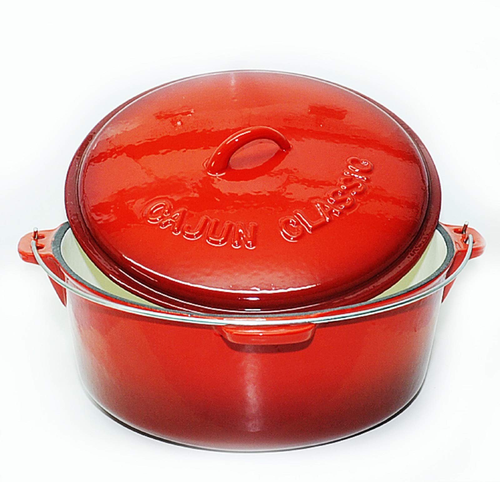 9 Qt. Red Enamel Coated Cast Iron Dutch Oven