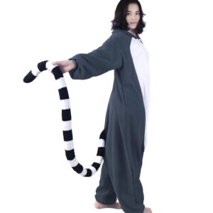 DOITNOW Lemur Pajamas Unisex Adult Jumpsuit Animal Cosplay Costumes (XXL, Gray)