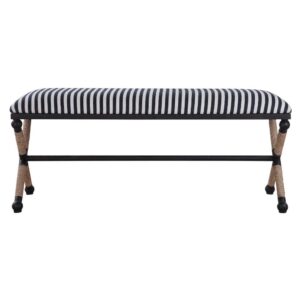 uttermost braddock - 47.5 inch striped bench