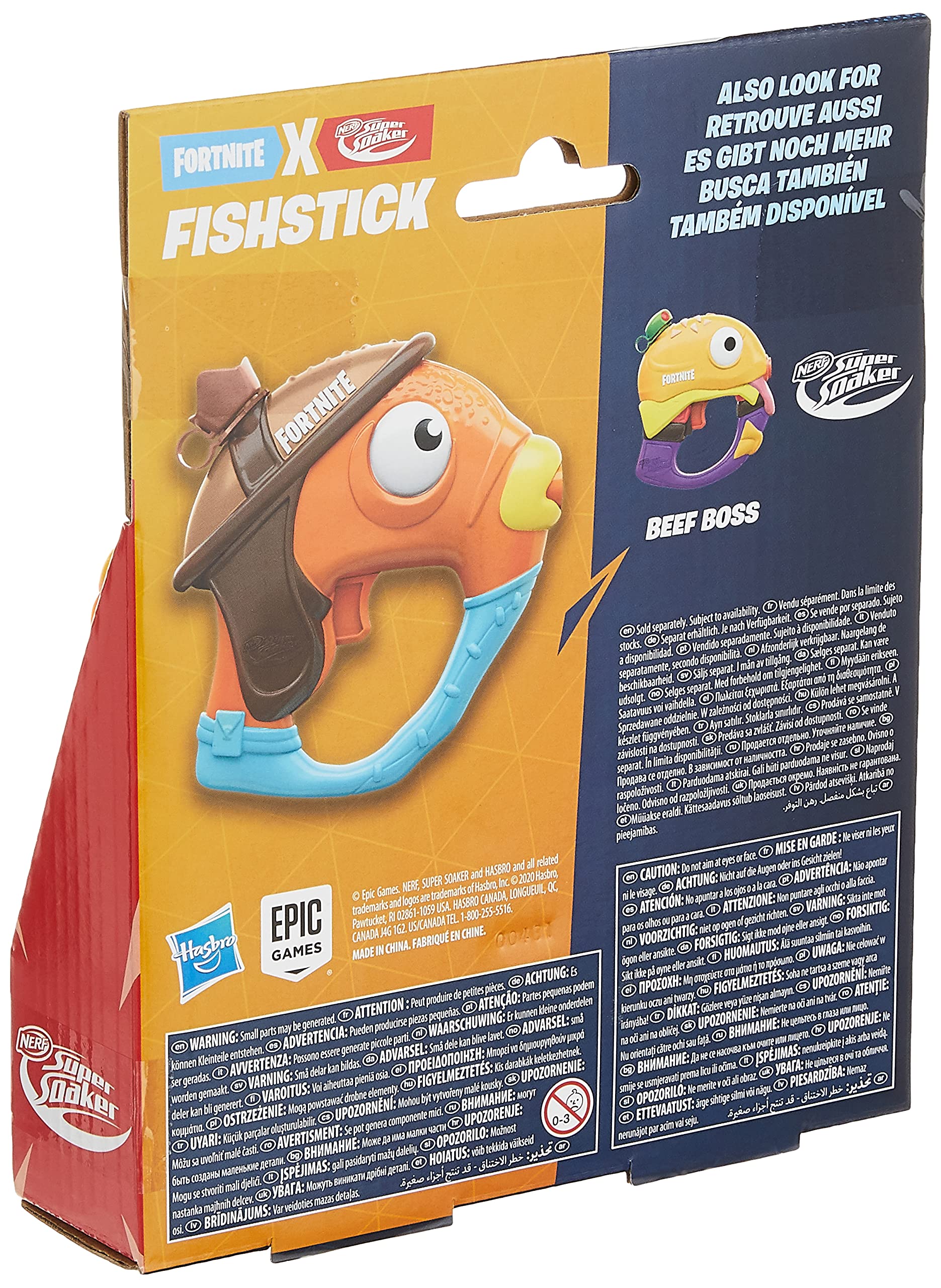 SUPERSOAKER Nerf Fortnite Fishstick Water Blaster - Fortnite Fishstick Character Design - Easy-to-Carry Micro Size - for Kids, Youth, Adults