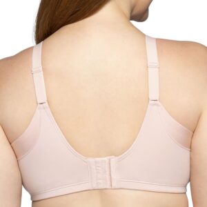 Vanity Fair Women's Full Figure Wireless Bra, Extended Side & Back Smoothing, Lightly Lined Cups up to DDD, Quartz, 44C