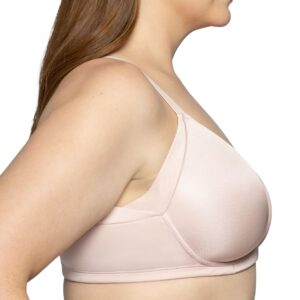 Vanity Fair Women's Full Figure Wireless Bra, Extended Side & Back Smoothing, Lightly Lined Cups up to DDD, Quartz, 44C