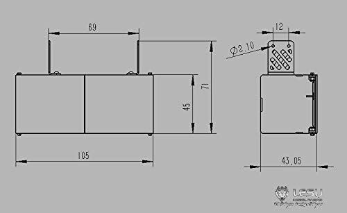 TOUCAN RC HOBBY Lesu Spare Part Metal Tool Box for 1/14 Rc Tractor Truck Hn700 DIY Model