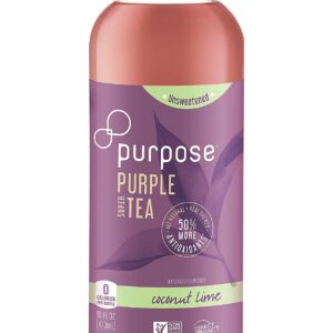 Purpose Tea - Bottled Iced Tea, All Natural Brewed Organic Purple Leaves, Unsweetened, Pure, Non-GMO, High in Antioxidants and Anthocyanins, Healthy Drinks - 16 oz (Variety Pack, 12 Pack)