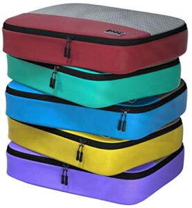 large packing cubes for travel - 5pc packing cubes for suitcases - lightweight luggage organizer bags