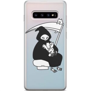 Mertak Case Compatible with Samsung Galaxy A73 A72 5G A71 A70 A53 A52 A32 A50 A21s Grim Reaper Flexible TPU Protective Lightweight Cats Design Girls Scythe Cover Death Slim Silicone Funny Women