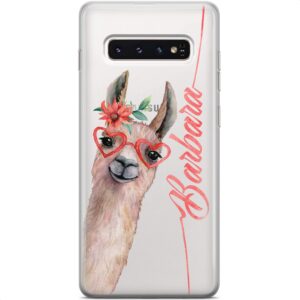 mertak case compatible with samsung galaxy a73 a72 5g a71 a70 a53 a52 a32 a50 a21s llama custom name cover personalized cute alpaca girl tpu funny monogram lightweight slim silicone protective