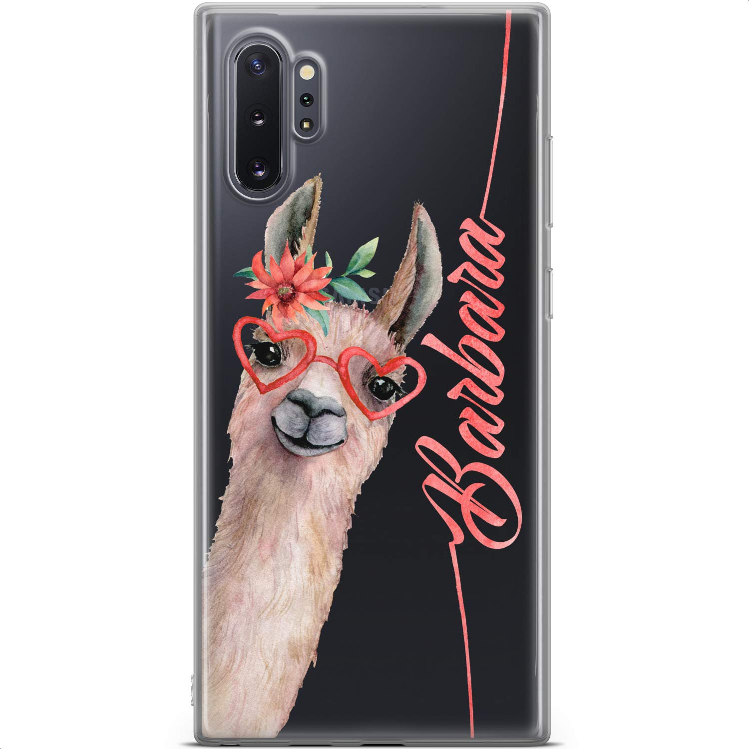 Mertak Case Compatible with Samsung Galaxy A73 A72 5G A71 A70 A53 A52 A32 A50 A21s Llama Custom Name Cover Personalized Cute Alpaca Girl TPU Funny Monogram Lightweight Slim Silicone Protective