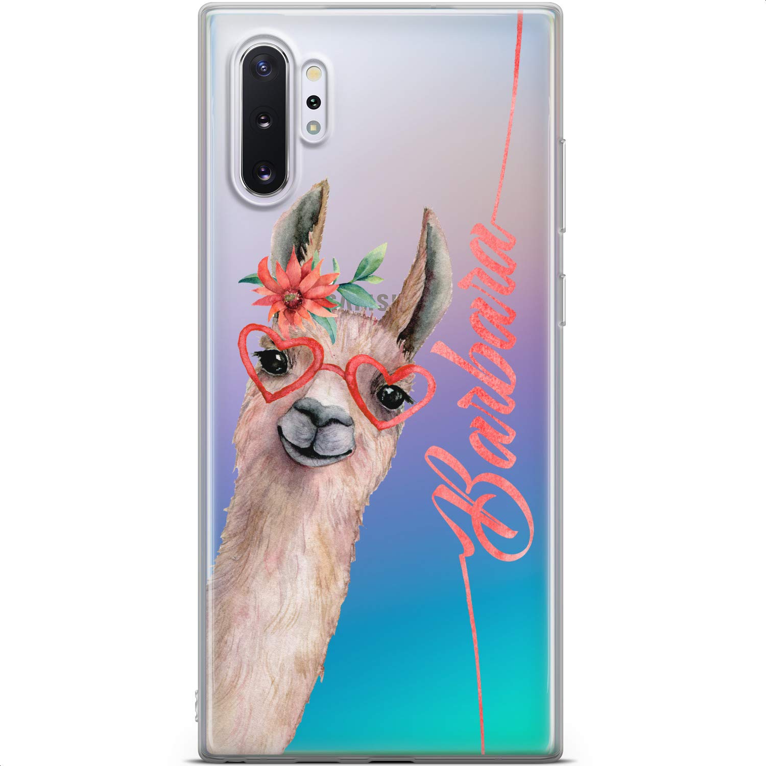 Mertak Case Compatible with Samsung Galaxy A73 A72 5G A71 A70 A53 A52 A32 A50 A21s Llama Custom Name Cover Personalized Cute Alpaca Girl TPU Funny Monogram Lightweight Slim Silicone Protective