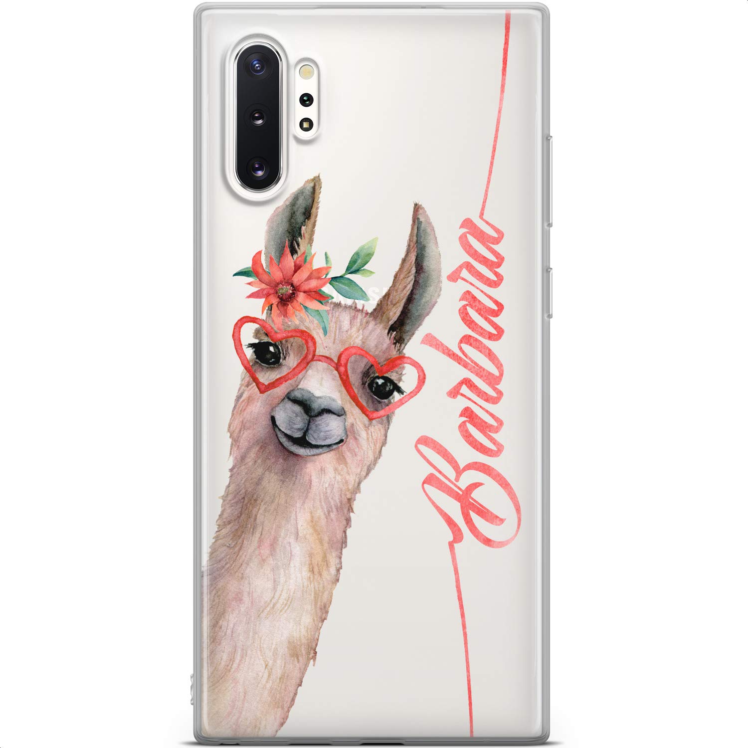 Mertak Case Compatible with Samsung Galaxy A73 A72 5G A71 A70 A53 A52 A32 A50 A21s Llama Custom Name Cover Personalized Cute Alpaca Girl TPU Funny Monogram Lightweight Slim Silicone Protective