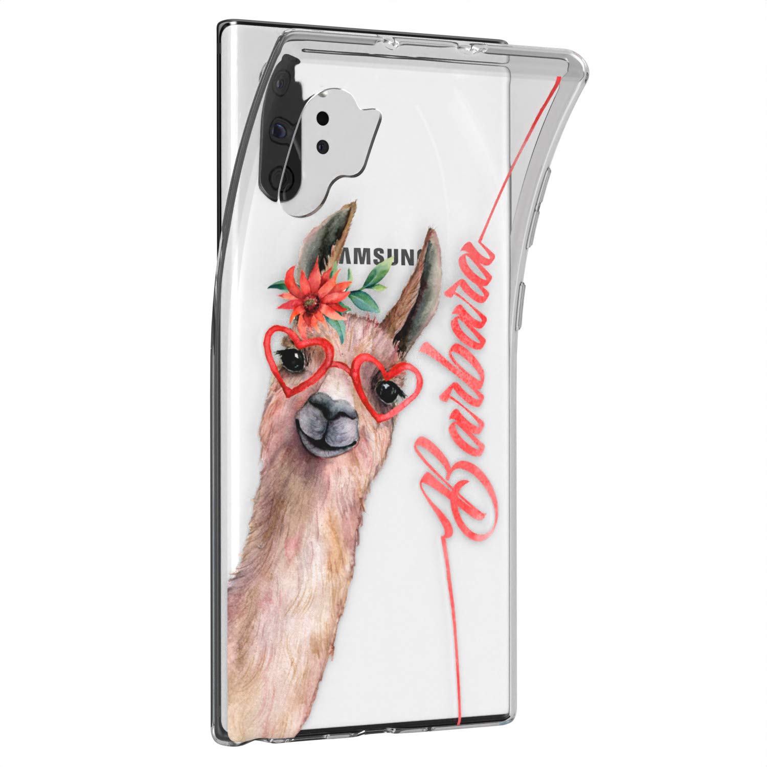 Mertak Case Compatible with Samsung Galaxy A73 A72 5G A71 A70 A53 A52 A32 A50 A21s Llama Custom Name Cover Personalized Cute Alpaca Girl TPU Funny Monogram Lightweight Slim Silicone Protective