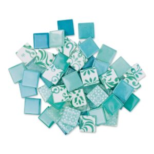 1 lb. lt. blue & teal tile mix