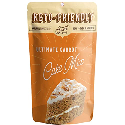 SWEET LOGIC Keto Baking Mix | Delicious Keto Baked Goods With Just 1-2G Net Carbs Per Serving | Gluten Free, Naturally Sweetened Low Carb, Diabetic Friendly | (Carrot Cake)