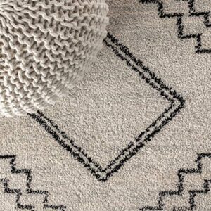 JONATHAN Y MOH200A-4 Amir Moroccan Beni Souk Indoor Area-Rug Bohemian Farmhouse Rustic Geometric Easy-Cleaning Bedroom Kitchen Living Room Non Shedding, 4 X 6, Cream,black