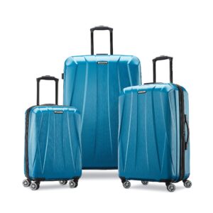 samsonite centric 2 hardside expandable luggage with spinners, caribbean blue, 3-piece set (20/24/28)