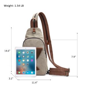 KL928 Canvas Sling Bag Crossbody Backpack Shoulder Casual Rucksack for Men Women