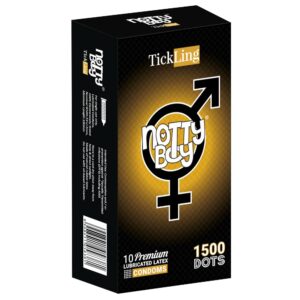 nottyboy super 1500 dots condoms for men - 10 count | extra dotted | stimulation-boosting | textured | studded | dot-patterned | nubbed for more sensations