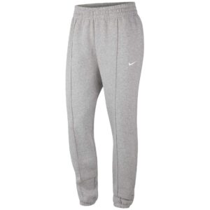 nike women's nsw sportswear essential fleece pants, dk grey heather/white, x-large