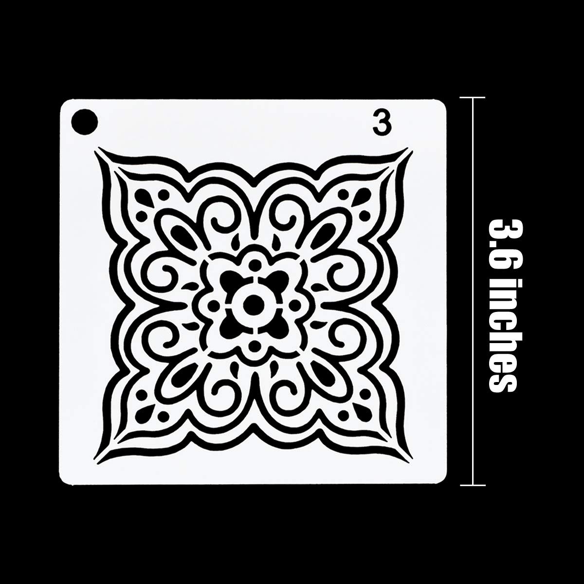 36 Pack Mandala Stencils (3.6x3.6 Inch) Mandala Dotting Painting Template Stencil Set for Painting Perfect for DIY Painting Art Projects Wood Wall Floor Fabric Furniture Tile Christmas Gift (Reusable)