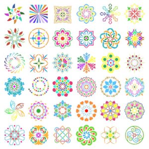 36 Pack Mandala Stencils (3.6x3.6 Inch) Mandala Dotting Painting Template Stencil Set for Painting Perfect for DIY Painting Art Projects Wood Wall Floor Fabric Furniture Tile Christmas Gift (Reusable)