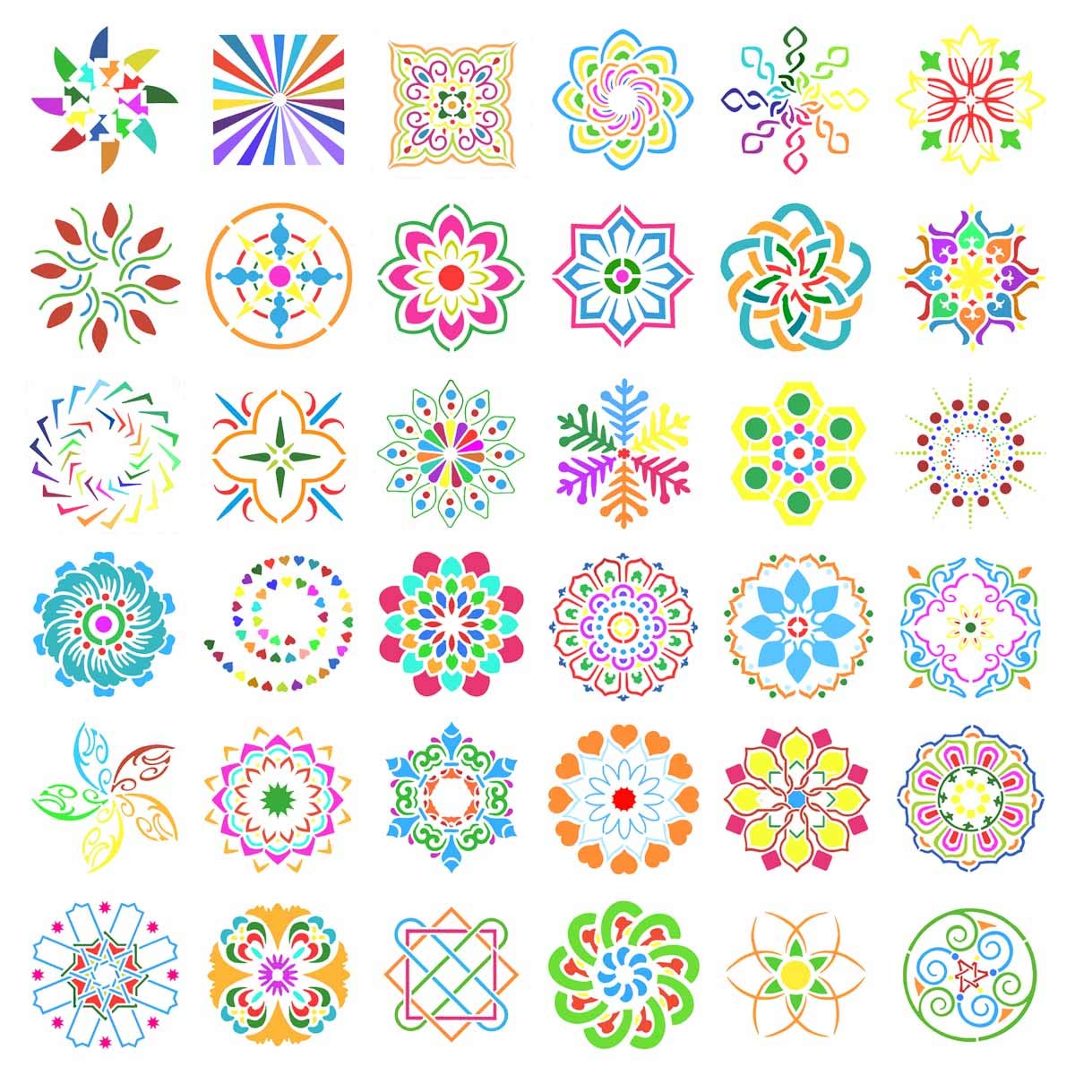 36 Pack Mandala Stencils (3.6x3.6 Inch) Mandala Dotting Painting Template Stencil Set for Painting Perfect for DIY Painting Art Projects Wood Wall Floor Fabric Furniture Tile Christmas Gift (Reusable)