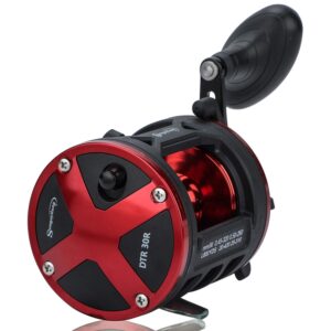 Sougayilang Trolling Reel Level Wind Conventional Reel Graphite Body Fishing Reel, Durable Stainless-Steel, Large Line Capacity-DTR30 Right handle