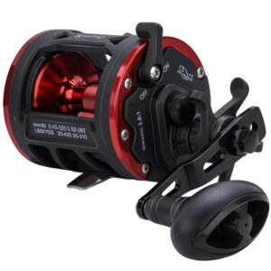 Sougayilang Trolling Reel Level Wind Conventional Reel Graphite Body Fishing Reel, Durable Stainless-Steel, Large Line Capacity-DTR30 Right handle