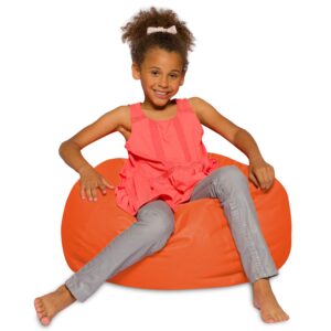 posh creations bean bag chair for kids, teens, and adults includes removable and machine washable cover, 27in - medium, solid orange