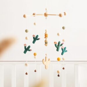 bed bell for baby,mobile baby nordic style wooden wind chime handicraft with bell decoration baby photography props newborn gift(green series)