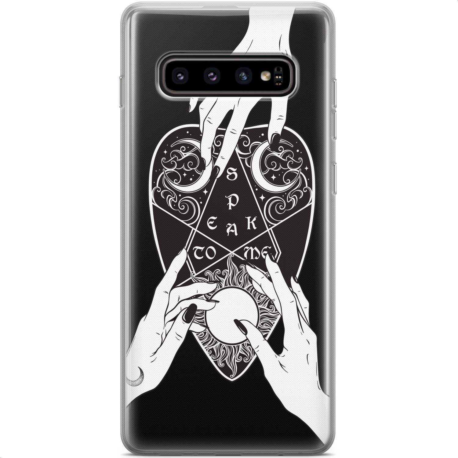 Mertak Case Compatible with Samsung Galaxy A73 A72 5G A71 A70 A53 A52 A32 A50 A21s Witchcraft Flexible Horror TPU Design Slim Occult Protective Lightweight Silicone Cover Ouija Board Oracle Hands