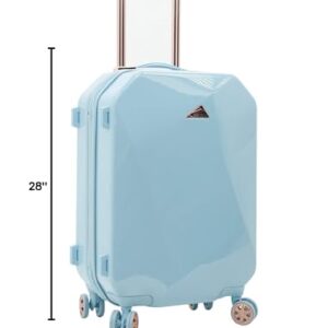 kensie Women's Shiny Diamond Hardside Spinner Luggage, Sky Blue, 2-Piece Set (20/28)