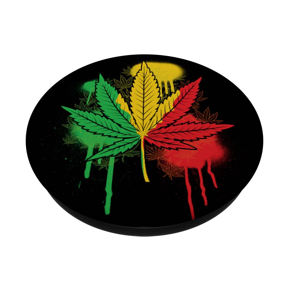 Marijuana Cannabis Leaf Rasta Jamaican Flag Weed CBD THC Pot PopSockets Standard PopGrip