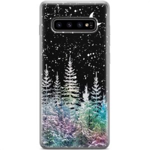 mertak case compatible with samsung galaxy a73 a72 5g a71 a70 a53 a52 a32 a50 a21s silicone christmas flexible slim design protective trees tpu cover lightweight nature snow forest winter