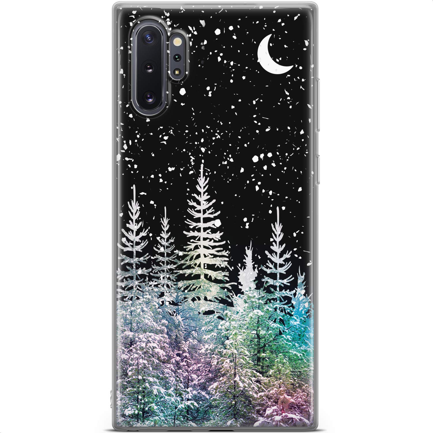 Mertak Case Compatible with Samsung Galaxy A73 A72 5G A71 A70 A53 A52 A32 A50 A21s Silicone Christmas Flexible Slim Design Protective Trees TPU Cover Lightweight Nature Snow Forest Winter