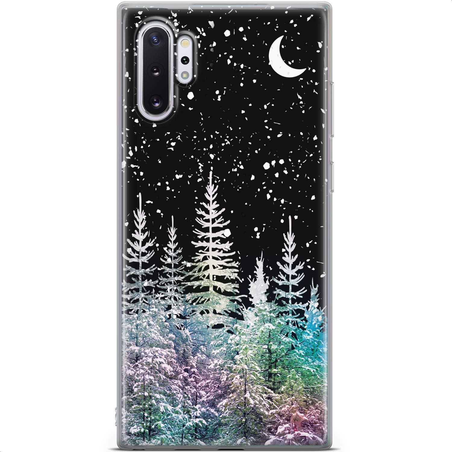 Mertak Case Compatible with Samsung Galaxy A73 A72 5G A71 A70 A53 A52 A32 A50 A21s Silicone Christmas Flexible Slim Design Protective Trees TPU Cover Lightweight Nature Snow Forest Winter