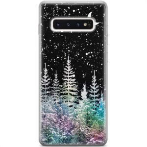 Mertak Case Compatible with Samsung Galaxy A73 A72 5G A71 A70 A53 A52 A32 A50 A21s Silicone Christmas Flexible Slim Design Protective Trees TPU Cover Lightweight Nature Snow Forest Winter