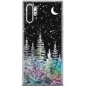 Mertak Case Compatible with Samsung Galaxy A73 A72 5G A71 A70 A53 A52 A32 A50 A21s Silicone Christmas Flexible Slim Design Protective Trees TPU Cover Lightweight Nature Snow Forest Winter