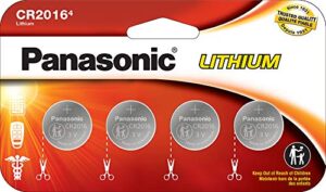 panasonic cr2016 3.0 volt long lasting lithium coin cell batteries in child resistant, standards based packaging, 4 pack