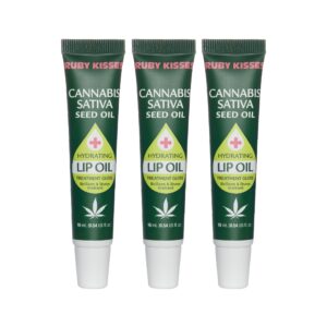 ruby kisses hydrating lip oil cannabis sativa hemp seed rlo04d1 (3 pack)