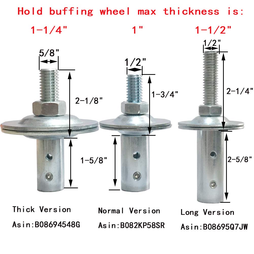 BLSGBUIDING Shaft Arbor Extension 1/2" and 5/8"/ Motor Arbor Threaded Shaft Adapter for Buffing Grinding Wheels/Fit for Bench Grinder - Right 1 Pack