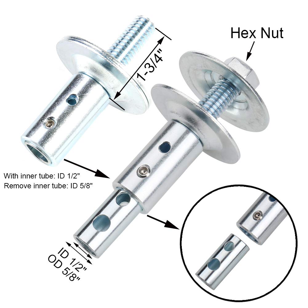 BLSGBUIDING Shaft Arbor Extension 1/2" and 5/8"/ Motor Arbor Threaded Shaft Adapter for Buffing Grinding Wheels/Fit for Bench Grinder - Right 1 Pack