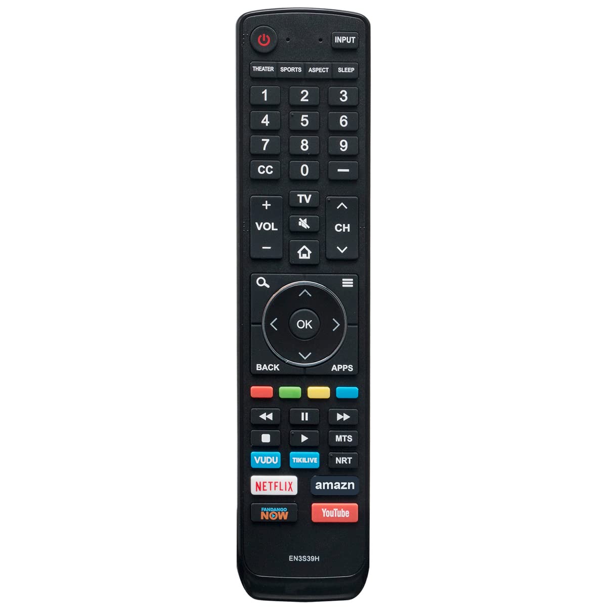 EN3S39H Replace Remote Applicable for Hisense TV 43H6E 49H6020E 49H6030E 49H6040E 43H6D 50H6C 50H6D 55H6B 55H6C 55H6D 65H6C 65H6D 43H7608 50H7608 50H7D 55H7608 55H7D 55H8608 55H9030E 55H9040E 55H9050E