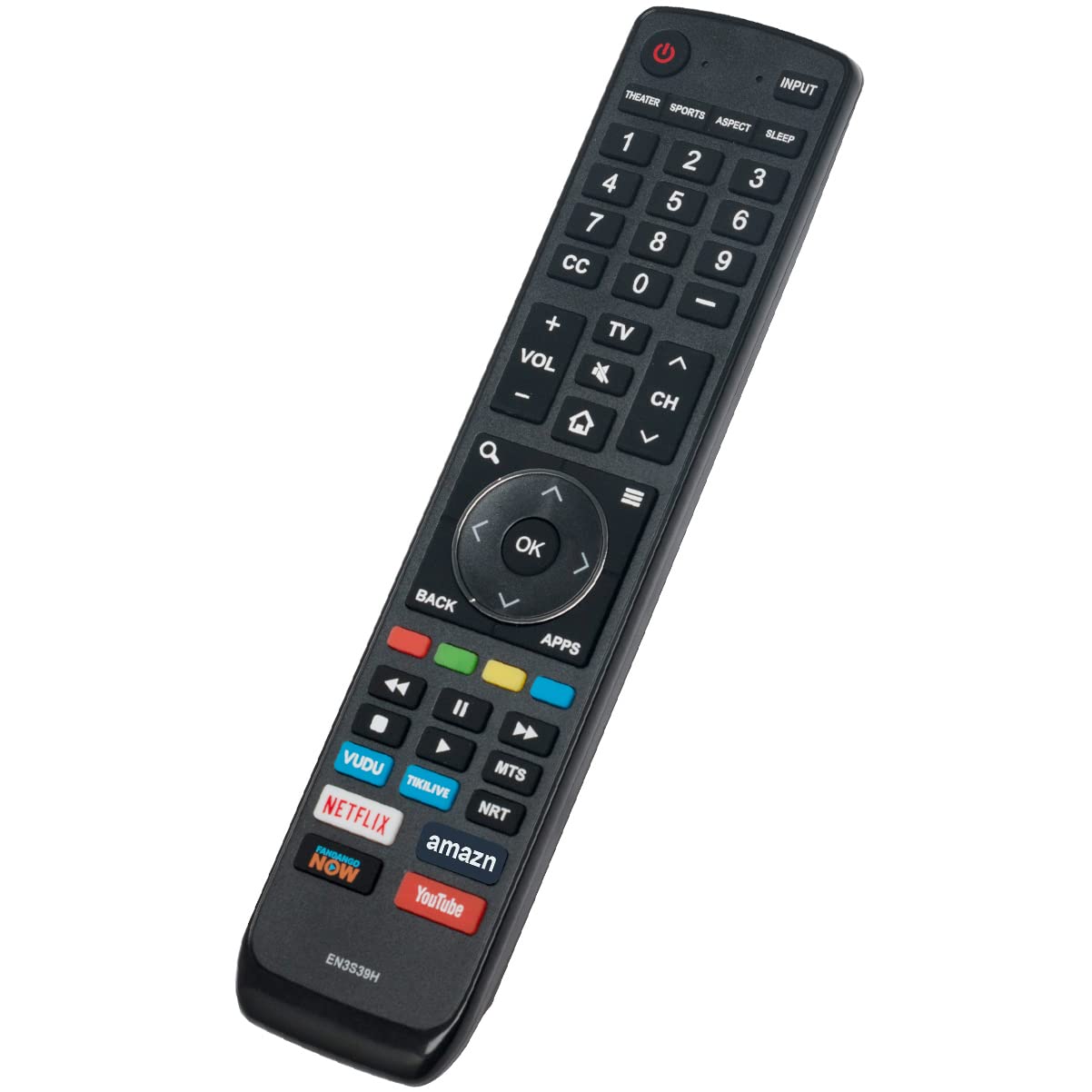 EN3S39H Replace Remote Applicable for Hisense TV 43H6E 49H6020E 49H6030E 49H6040E 43H6D 50H6C 50H6D 55H6B 55H6C 55H6D 65H6C 65H6D 43H7608 50H7608 50H7D 55H7608 55H7D 55H8608 55H9030E 55H9040E 55H9050E